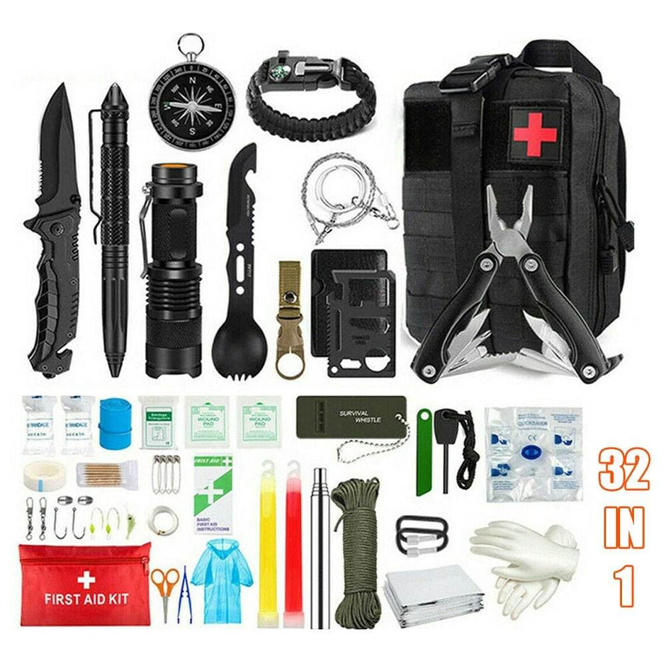 Tactical Emergency Survival Kit Outdoor Sports Hiking Camping SOS Tool ...