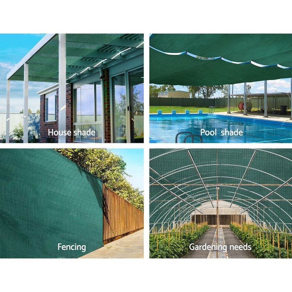 Instahut 50% Shade Cloth 3.66x20m Shadecloth Wide Heavy Duty Green ...