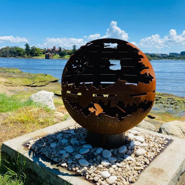 Fire Pits: Death Star Fire Pit - Cast Iron 80cm - Outdoorium