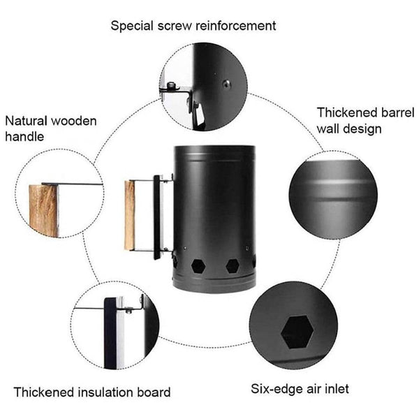 BBQ Starter Stainless Steel Easy Start Fire - Outdoorium