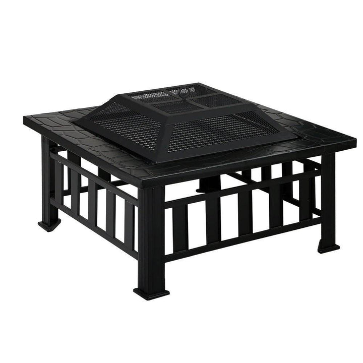 BBQ Fire Pit Table Grill Outdoor Wood Burning - Outdoorium