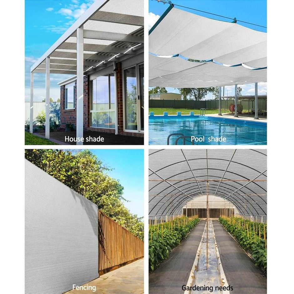 Instahut 50% Shade Cloth 1.83x30m Shadecloth Wide Heavy Duty White ...