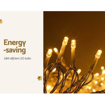 100M Christmas Lights String Fairy Light 500 LED Warm White Jingle ...