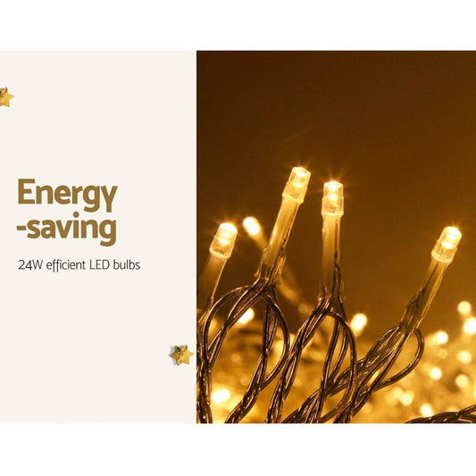100M Christmas Lights String Fairy Light 500 LED Warm White Jingle ...