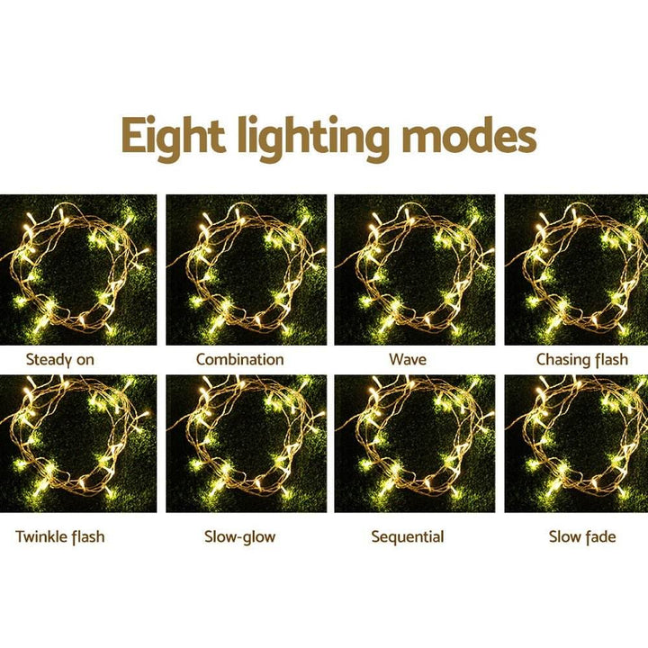 100M Christmas Lights String Fairy Light 500 LED Warm White Jingle ...