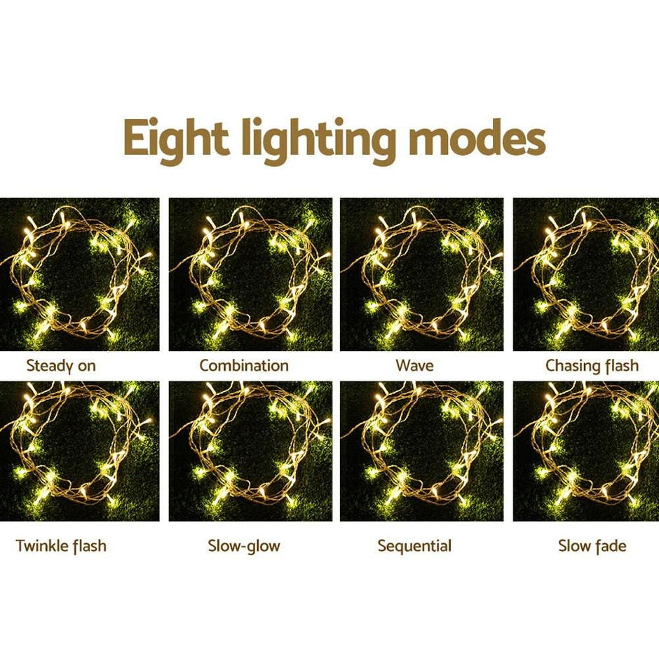 100M Christmas Lights String Fairy Light 500 LED Warm White Jingle ...