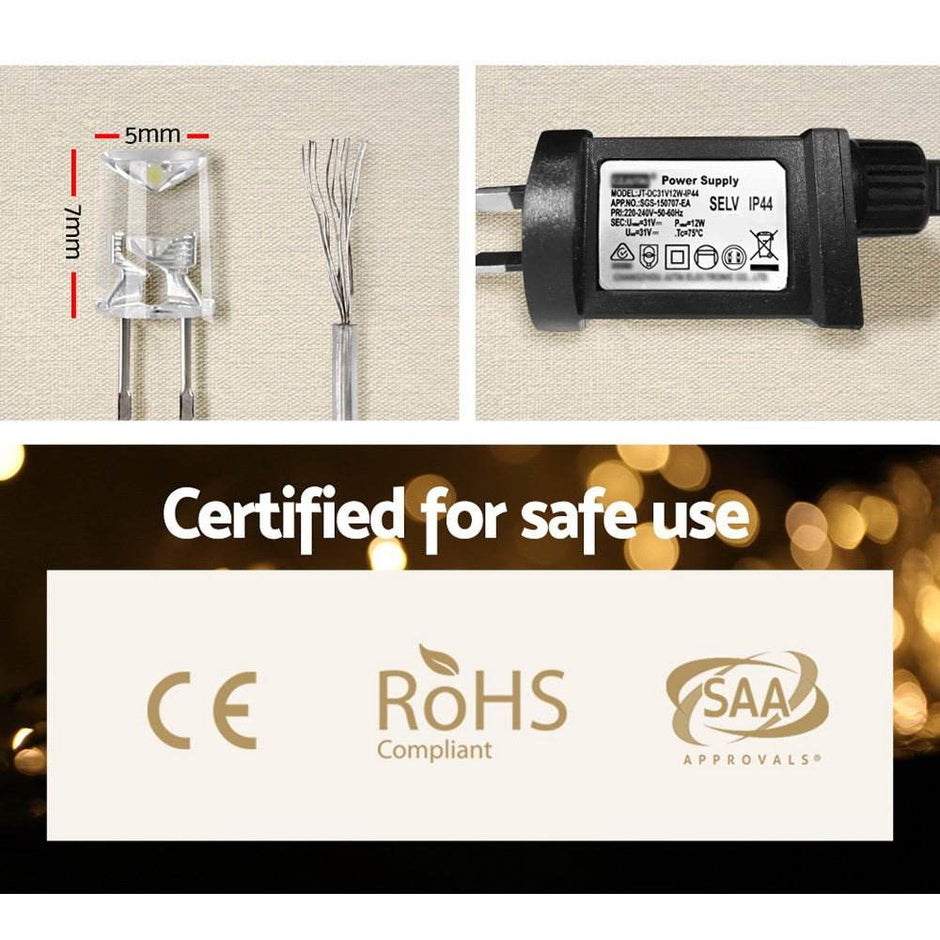 100M Christmas Lights String Fairy Light 500 LED Warm White Jingle ...