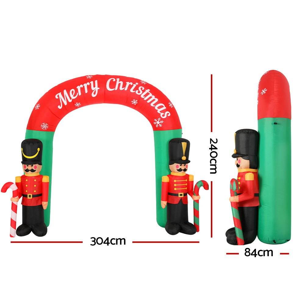 Jingle Jollys Christmas Inflatable Archwary Nutcracker 3M Illuminated ...